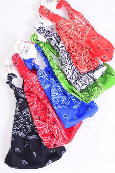 Headband Turban Wide Cotton Stretchy Bandana Pattern Mix Multi / DZ ...
