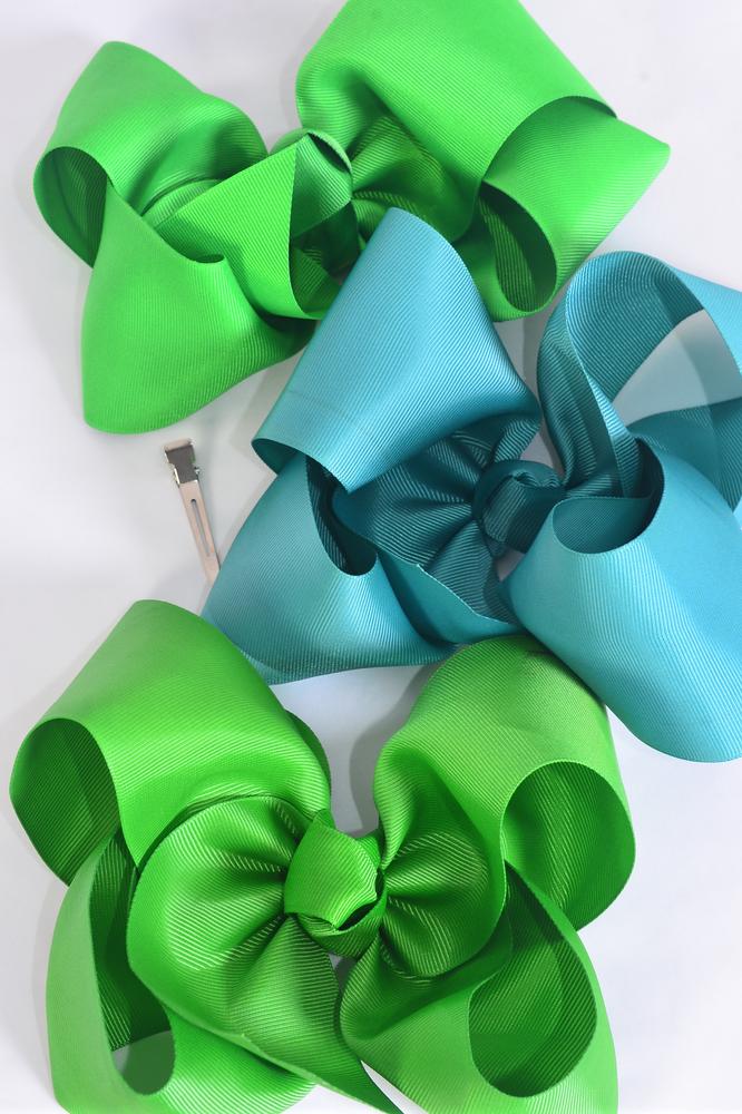 Hair Bow Extra Jumbo Cheer Type Bow Irish Green Mix Grosgrain Bow-tie ...
