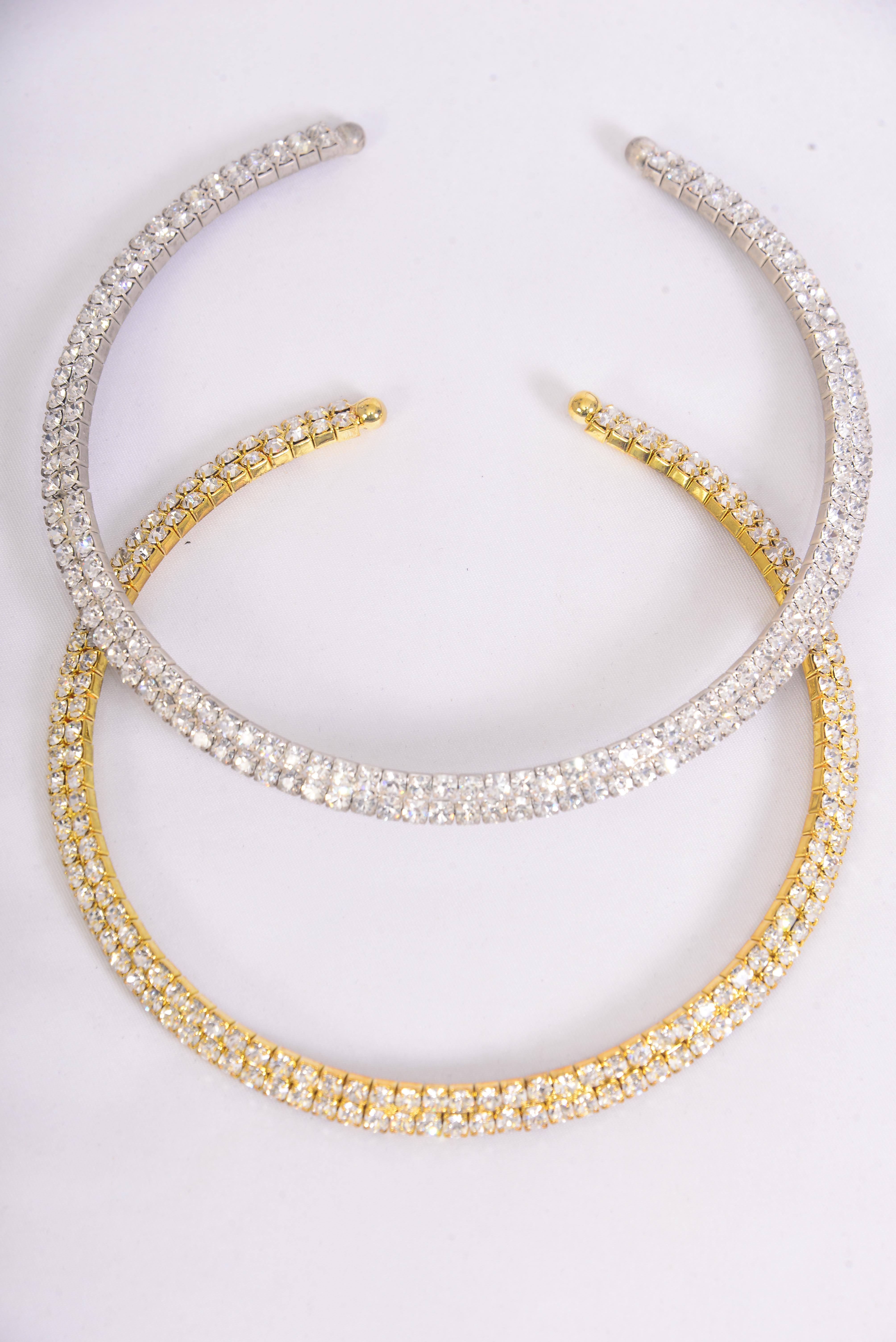 Necklace Choker Choker 2 Layered Flexible Rhinestones / PC Flexible ...