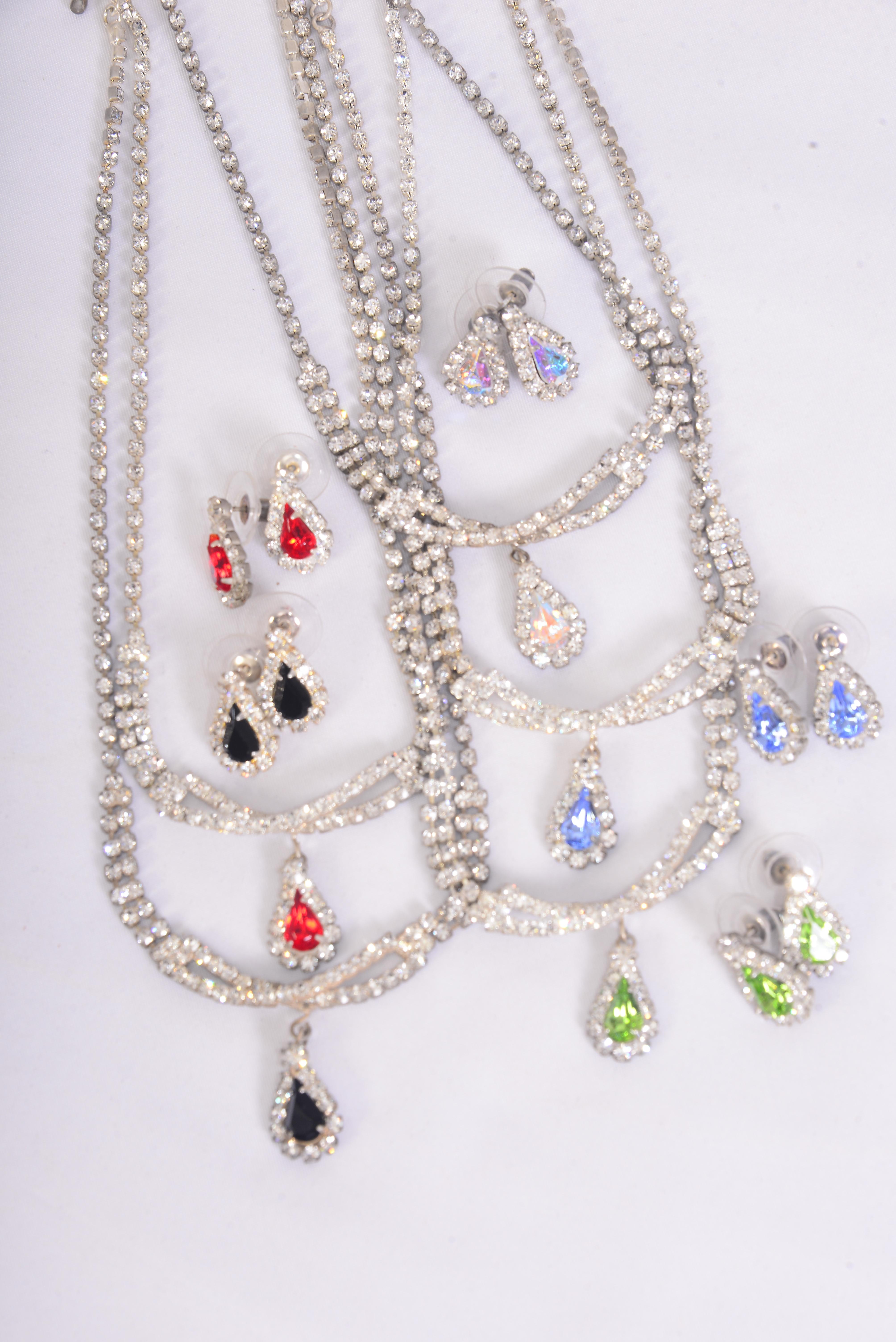 Necklace Sets Rhinestone Teardrop Post / Sets Post , 18" w Extension ...