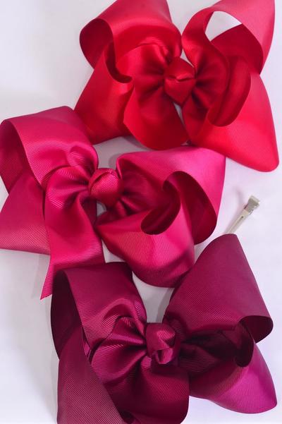 Hair Bow Extra Jumbo Cheer Type Bow Burgundy Mix Grosgrain Bow-tie / 12 ...