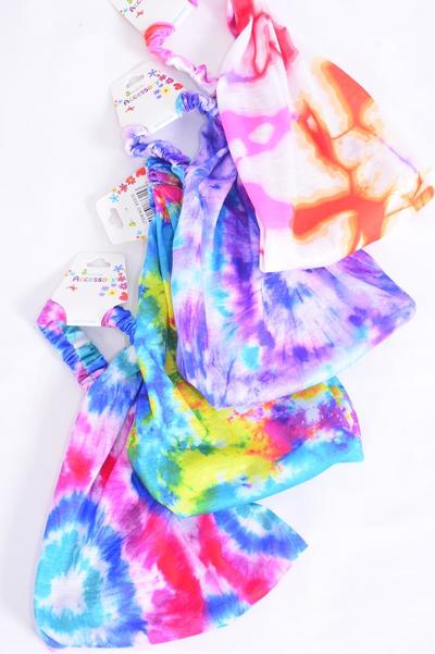 Headband Turban Wide Cotton Stretchy Gradient Tiedye / 12 pcs = Dozen ...