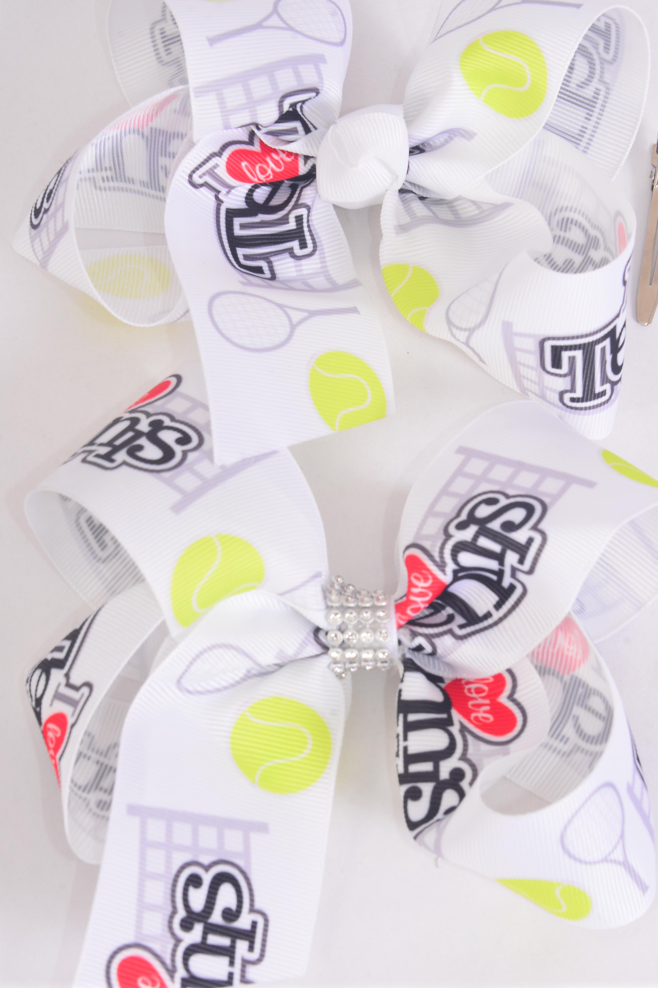 Hair Bow Jumbo Love Tennis Grosgrain Bow-tie / 12 pcs Bow = Dozen ...