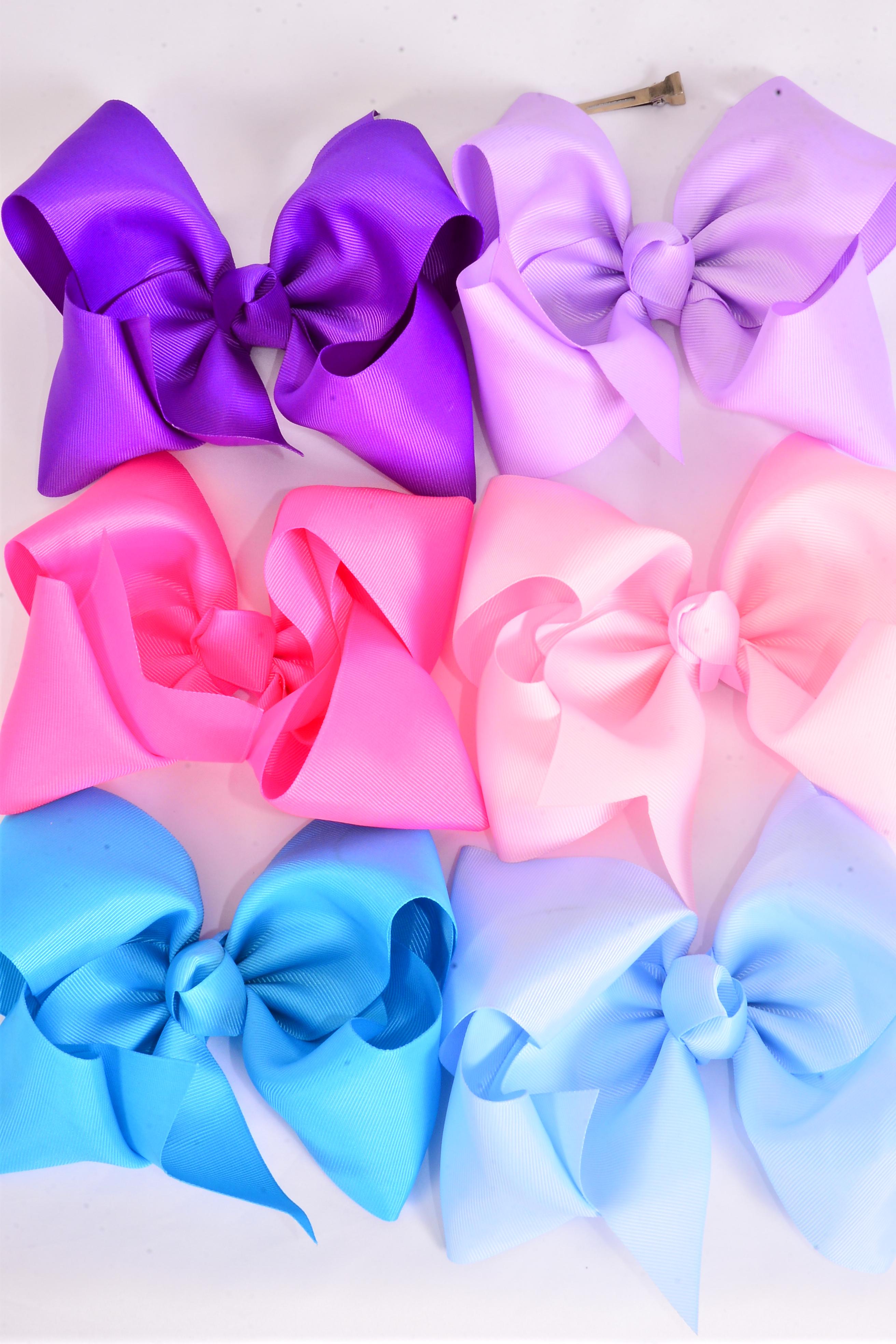 Hair Bow Extra Jumbo Cheer Type Bow Spring Color Mix Grosgrain Bow-tie ...