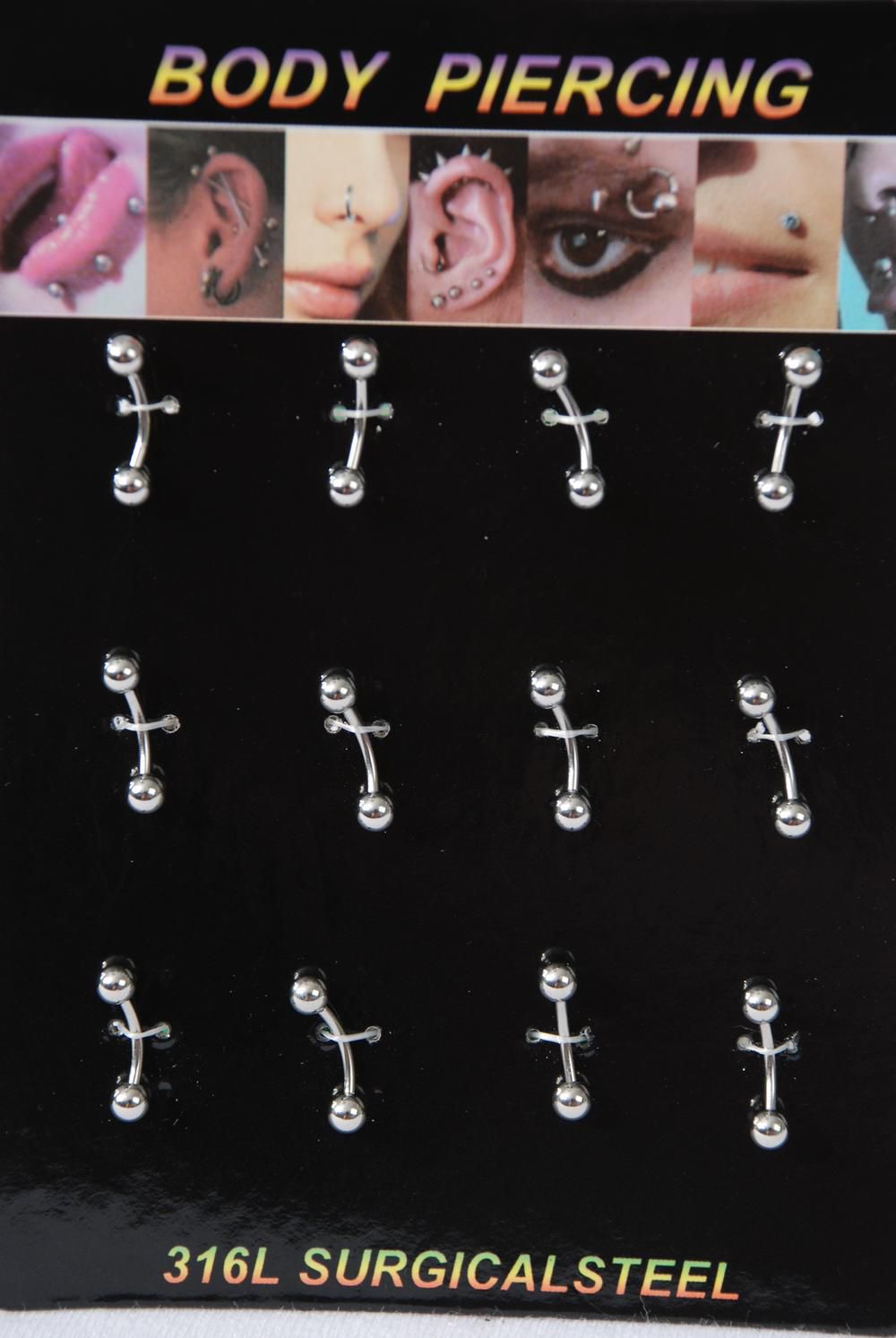 Body Piercing 316L Surgical Steel / 12 pcs = Dozen Surgical Steel ...