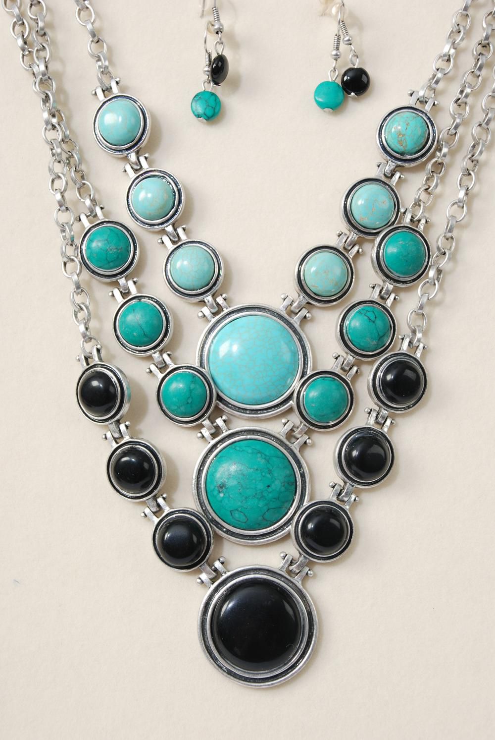 Necklace Sets Chain w Semiprecious Stones / Sets Size - 18" w Extension ...