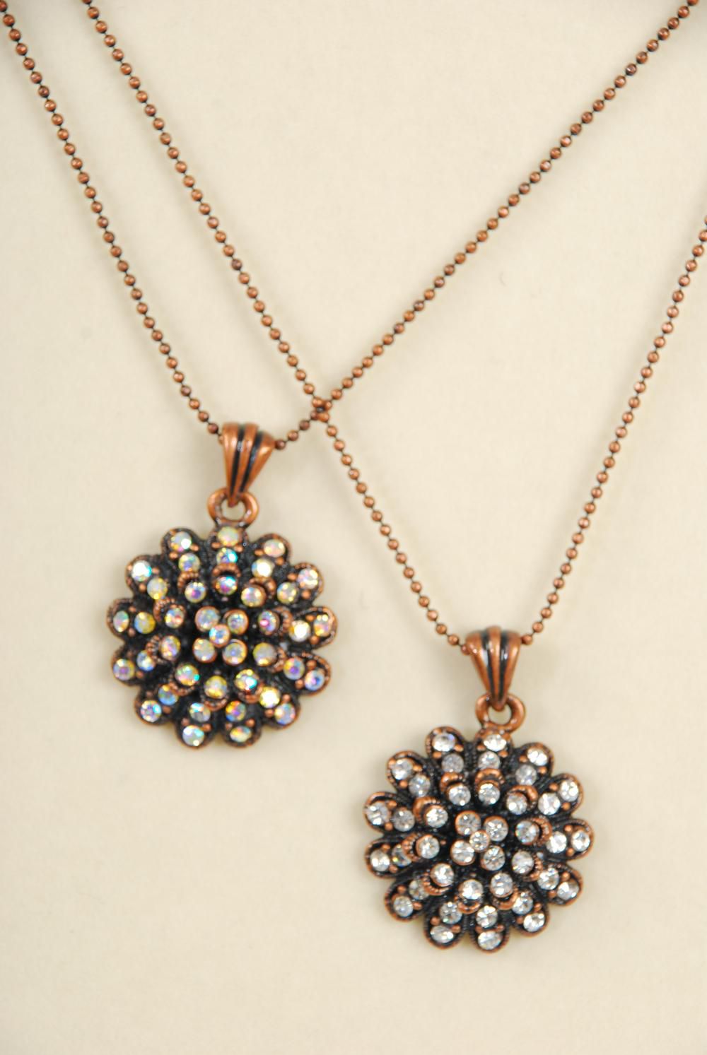 Necklace Chain Cluster Flower Pendent Rhinestones / 12 Pcs = Dozen 18 ...