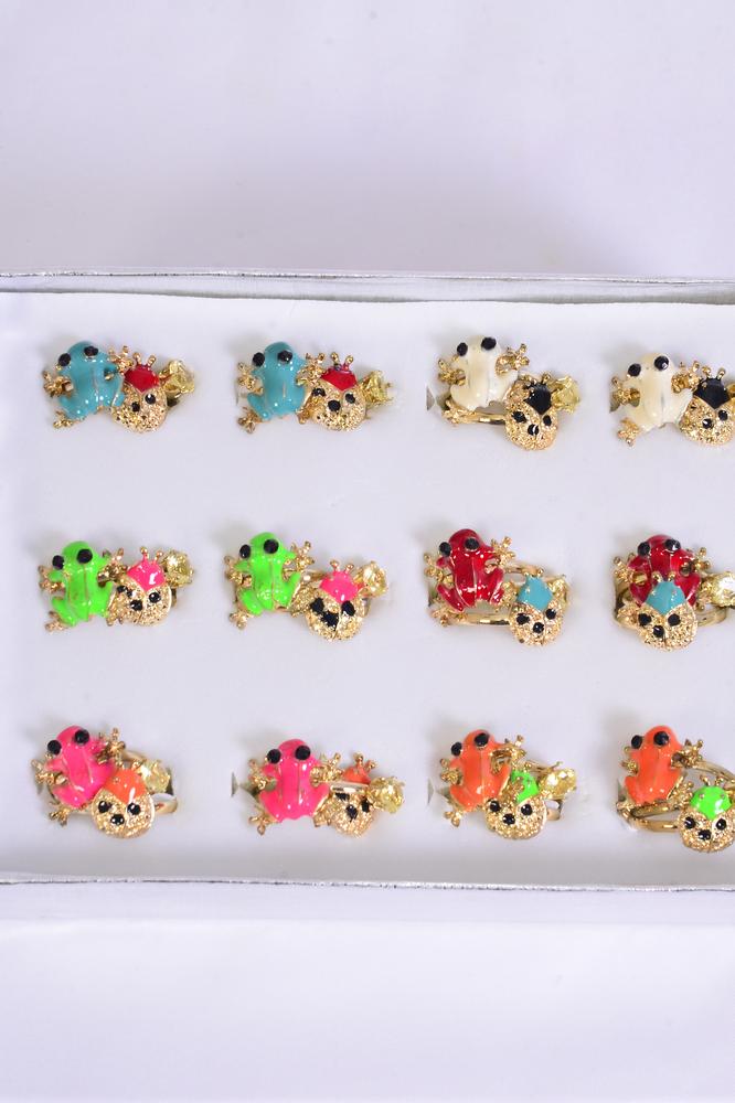 Rings 36 pcs Enamel Frog & Ladybug & Diamond Ring Mix / 36 pcs Rings ...