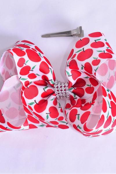 Hair Bow Jumbo Apple Grosgrain Bow-tie / 12 pcs Bow = Dozen Apple ...