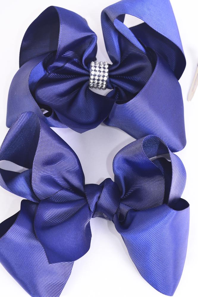 Hair Bow Jumbo Navy Mix Grosgrain Bow-tie / 12 pcs Bow = Dozen Navy ...