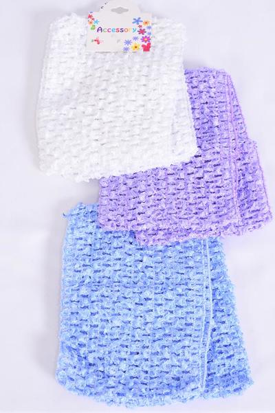 Ballerina Headband 24 pcs Turban 4 Inch Wide Sky Blue Lavender White ...