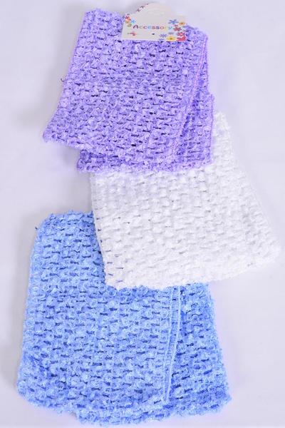 Ballerina Headband 24 pcs Turban 4 Inch Wide Sky Blue Lavender White ...