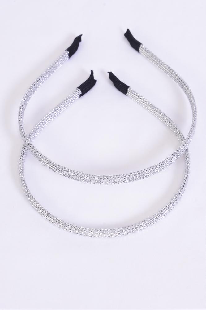 Headband Horseshoe Mesh Headband Silver / 12 pcs = Dozen Silver , Width ...